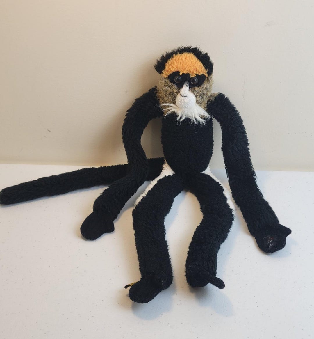 Vtg Wild Republic Spider Monkey 1999 Black Hanging Plush Stuffed Animal ...