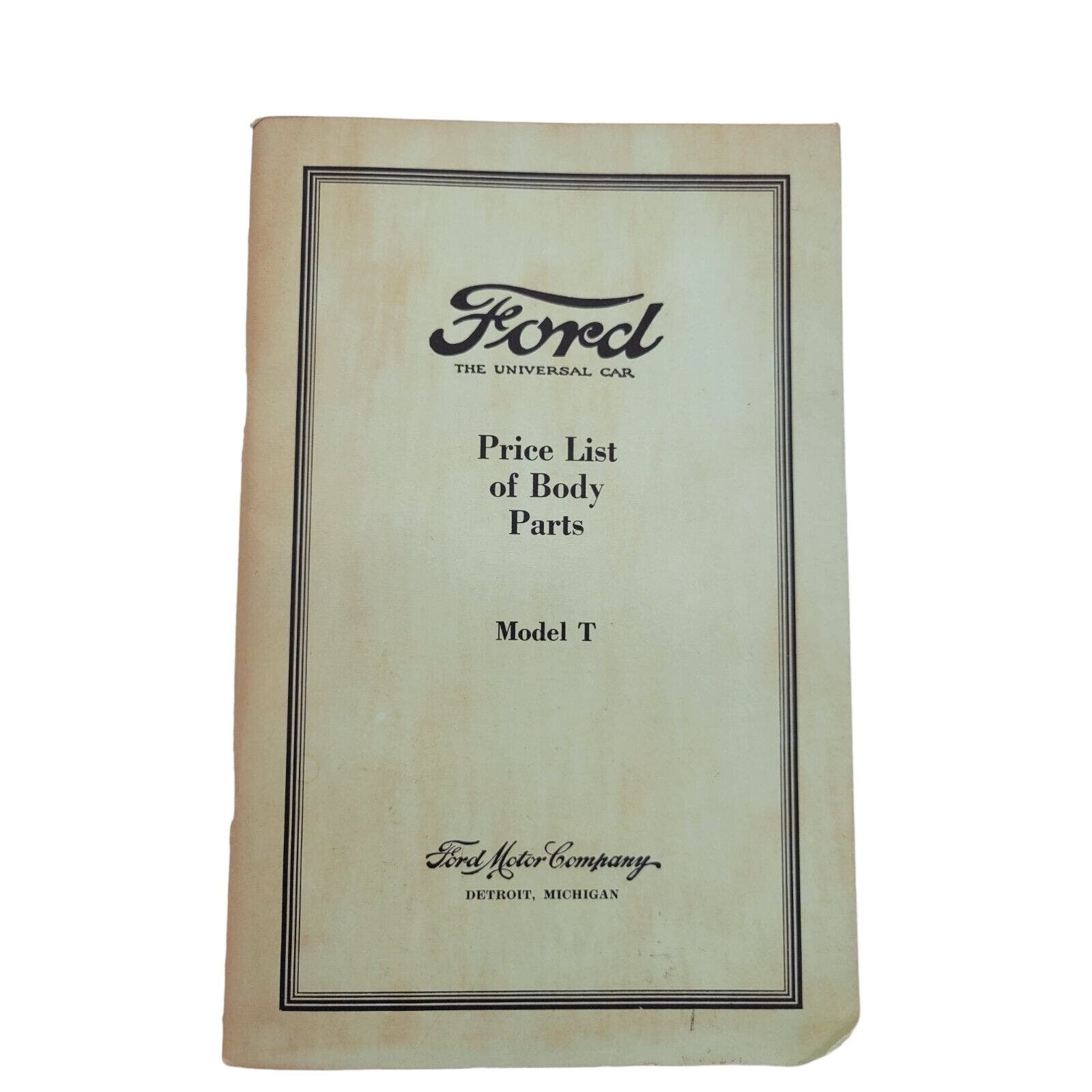 1928 Model T Ford Price List of Parts Authorized Reprint From Ford ...