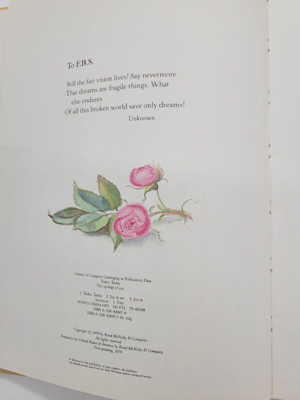 Tasha Tudor the Springs of Joy First Edition 1st Printing 1979 Vintage ...