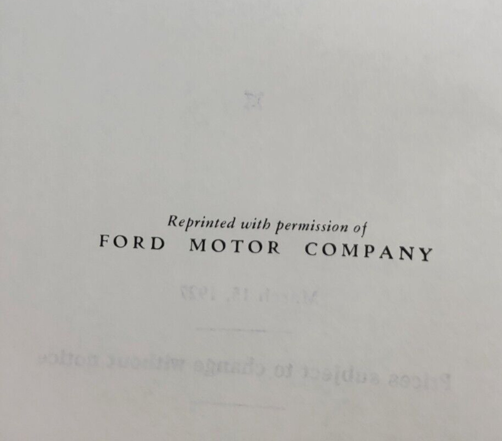 1928 Model T Ford Price List of Parts Authorized Reprint From Ford ...