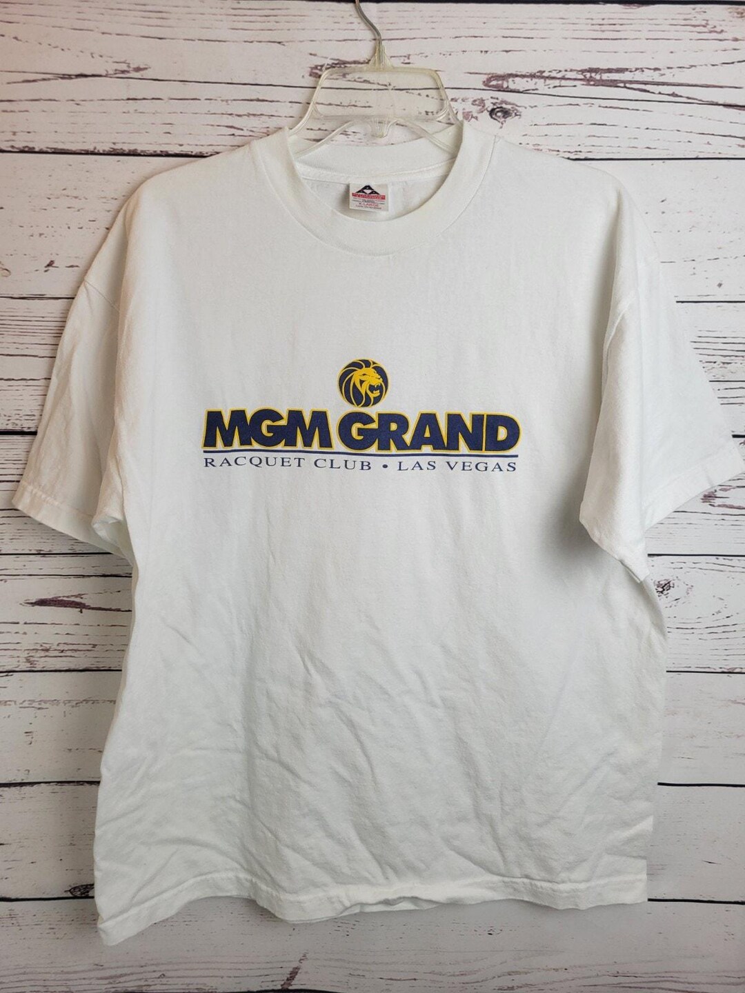 Vtg Alstyle Apparel White MGM Grand T-shirt Crew Neck Short Sleeve Men ...