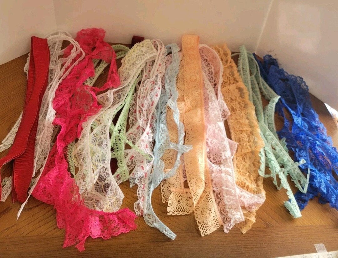 Lot of Lace Assorted Multicolor Trims Edging Sewing Arts and Craft 31 ...