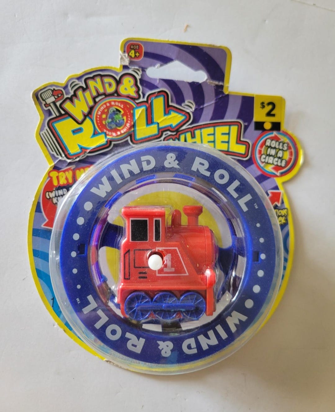 NIP Vintage 1990s Ja-ru Toys Wind-up & Roll Train Wheel Toy Unused in ...