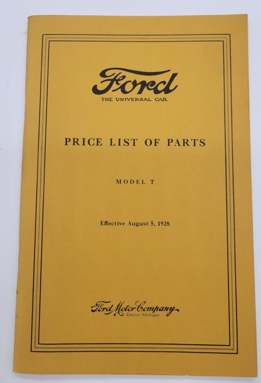 Ford Price List of Body Parts Model T Car March 15, 1927 PB Stapled ...