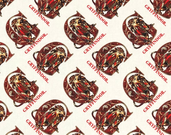 Gryffindor Art Deco Fabric by Half Yard Fat Quarter Harry - Etsy