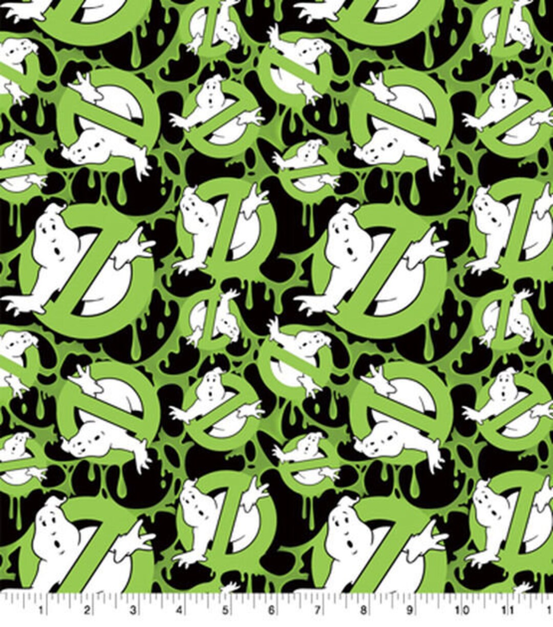 Ghostbusters Logo Fabric by Half Yard, Halloween Cotton Fabric, 1/2 ...