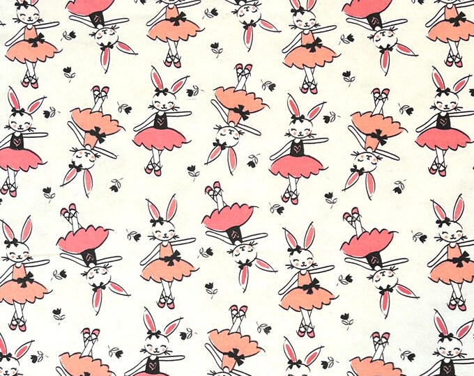 FLANNEL Ballerina Bunny Fabric by Half Yard, Fat Quarter, Ballet ...