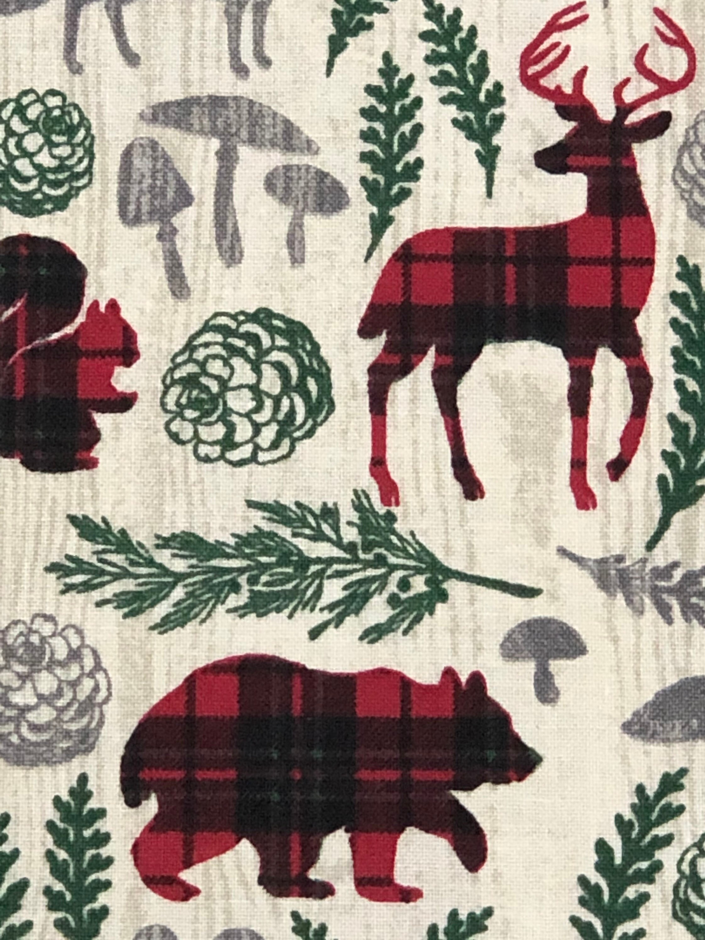 Christmas Woodland Animals Fabric by Half Yard Fat Quarter - Etsy