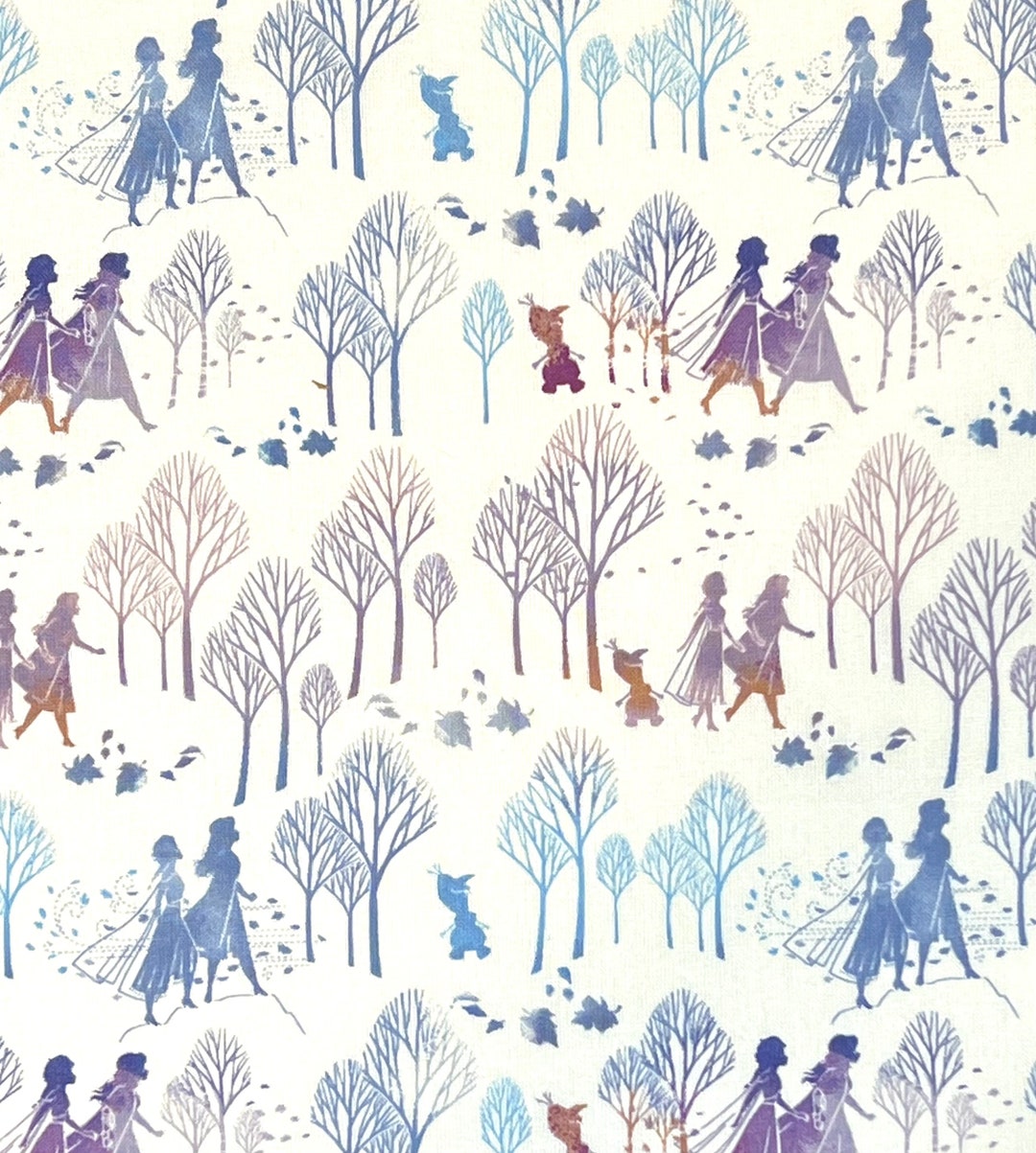 Frozen Silhouette Anna Elsa Olaf 100% Cotton Fabric | Fat Quarter, Half ...