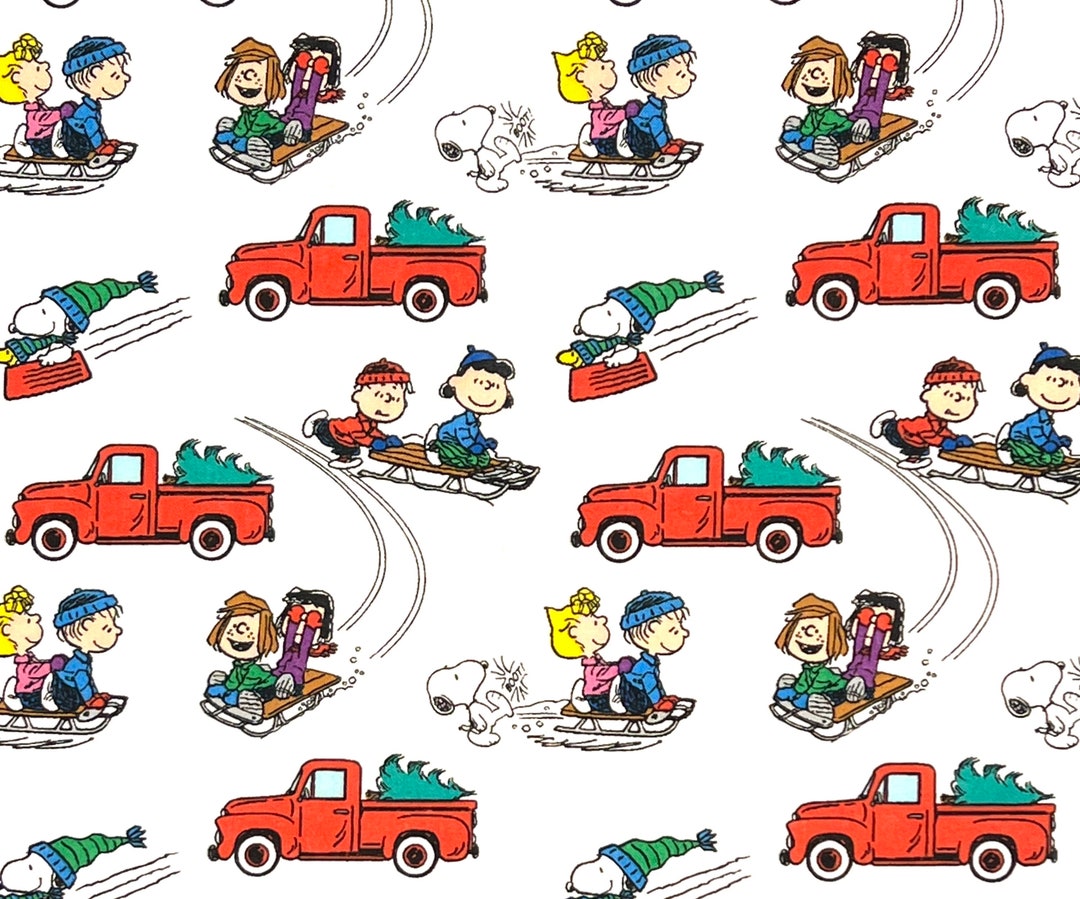 Remnant 9" | Peanuts Sledding Charlie Brown Snoopy Trucks Christmas ...