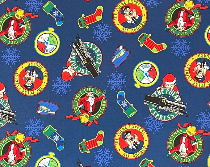 Polar Express All Aboard Fabric End of Bolt, by Half Yard, Fat Quarter ...