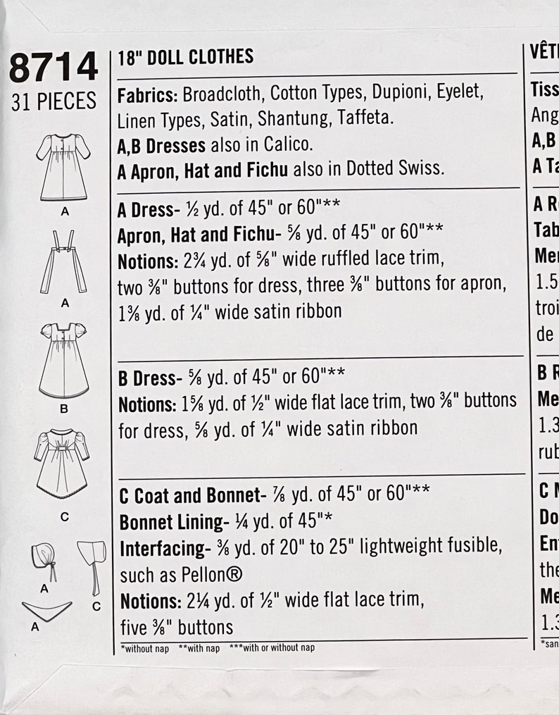 Historic 18 Doll Dress Sewing Pattern 18 Doll Size - Etsy