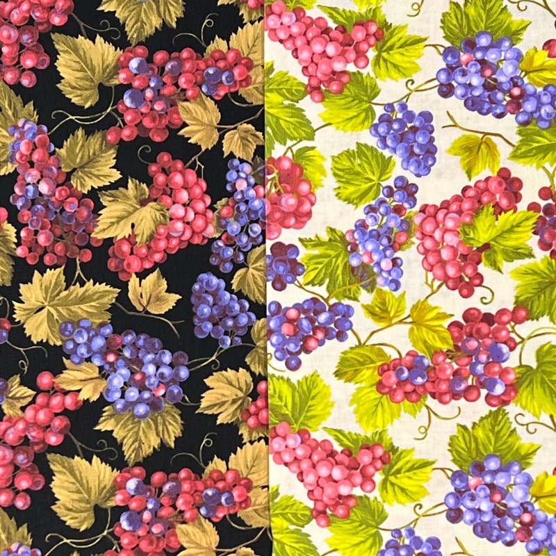 Grape Print Fabric - Etsy