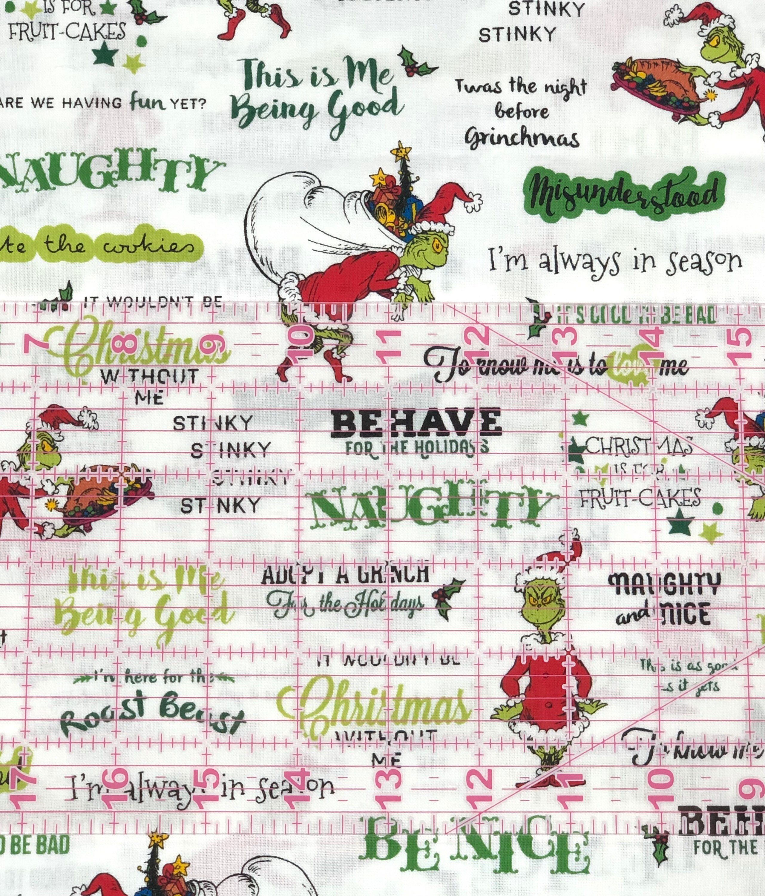 Grinch Christmas Words Fabric by Half Yard END of BOLT Fat - Etsy