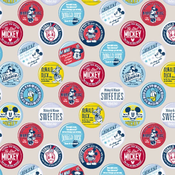 Mickey Mouse Buttons Fabric - Etsy