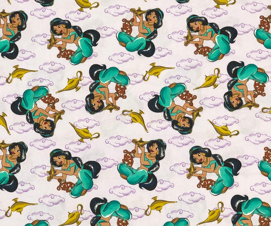 Princess Jasmine Lamp 100% Cotton Fabric | Fat Quarter, Half Yard - Etsy