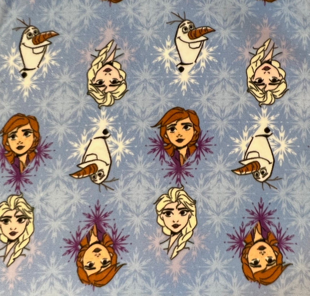 FLEECE Frozen Fabric by the Yard, Half Yard, Olaf Princess Anna Queen ...