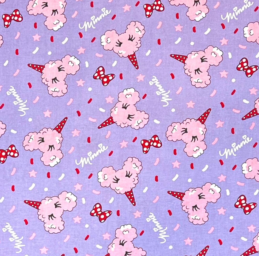 Minnie Cherry on Top Fabric by Half Yard, Fat Quarter, Minnie Mouse Ice ...