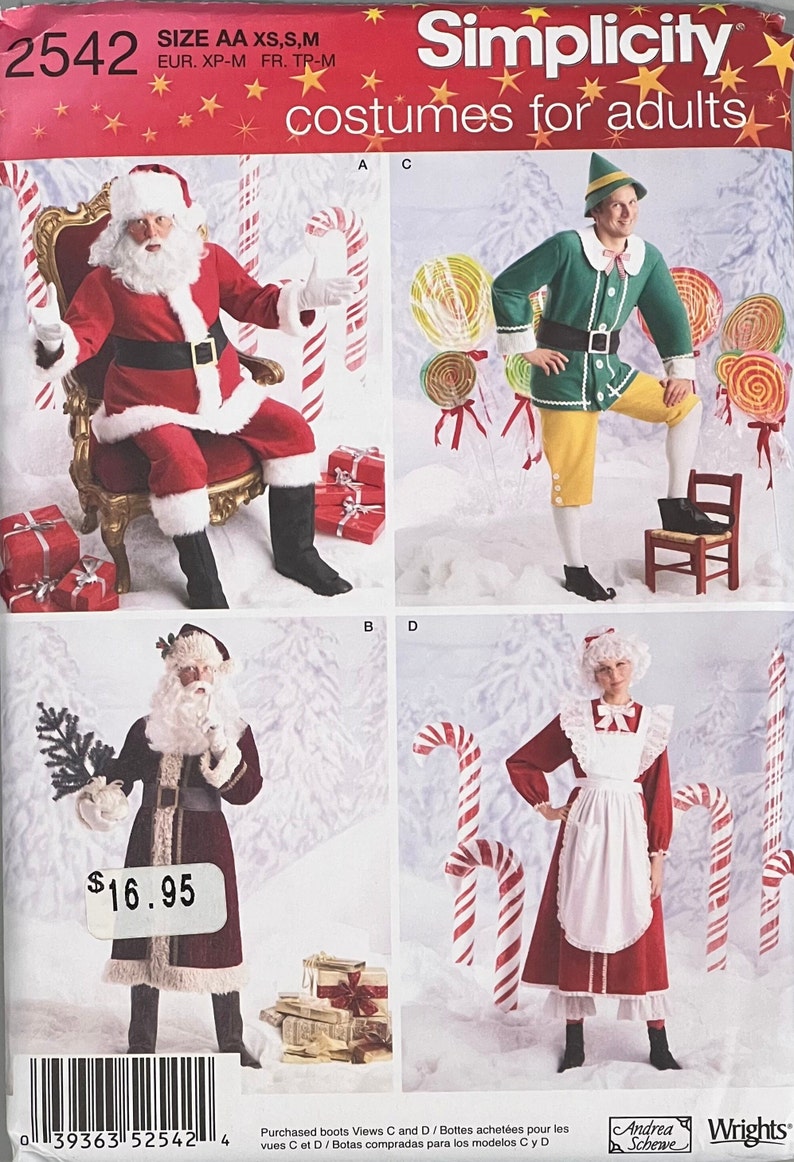 Santa Claus Suit Sewing Pattern Elf Mrs Claus Adult Costume | Etsy