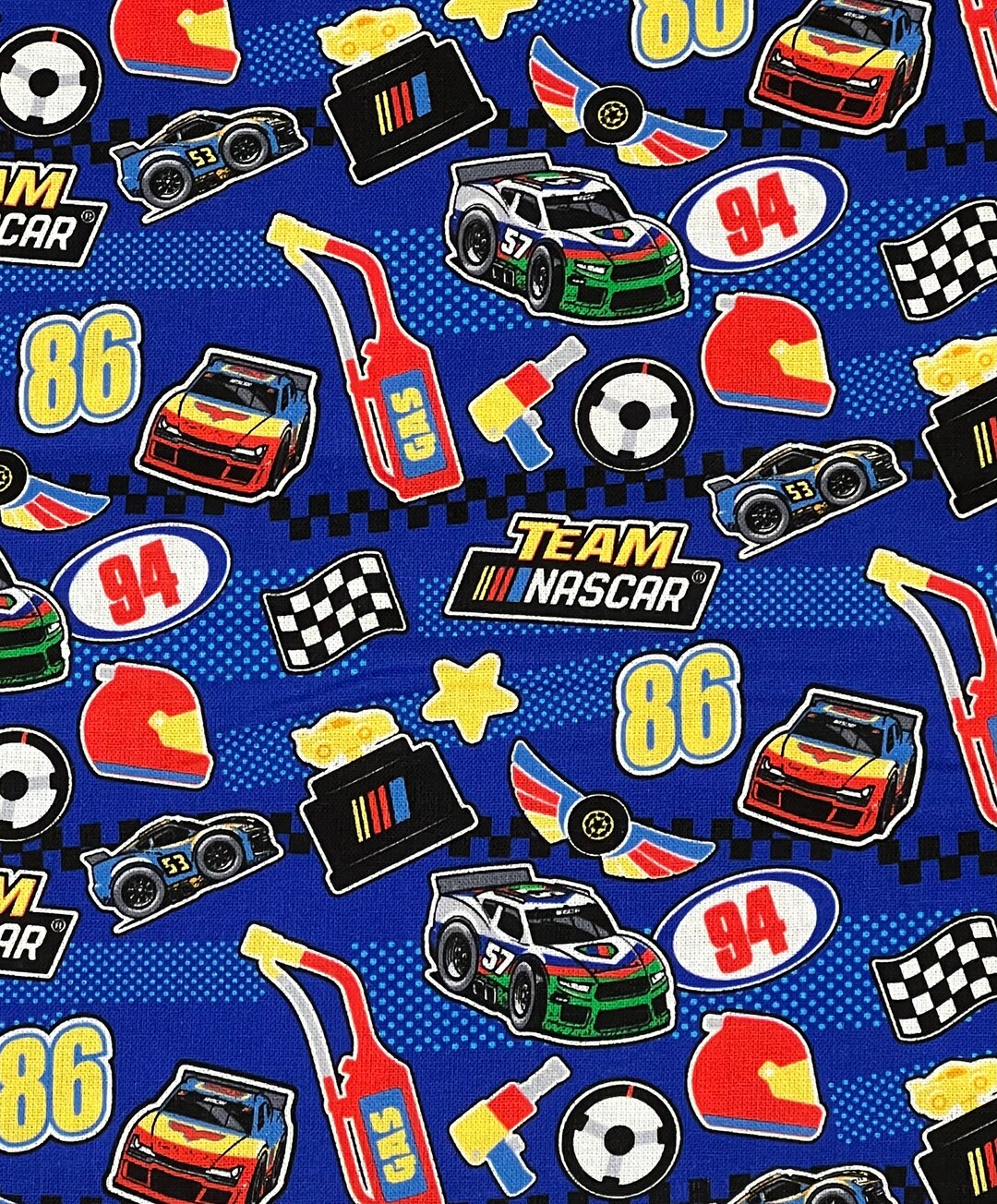 Race Car Team Fabric by Half Yard, Fat Quarter, Team Nascar Race Car ...