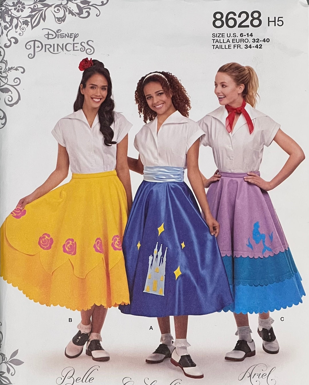Princess Adult Skirt Sewing Pattern, Misses’ Character Skirts, Belle ...