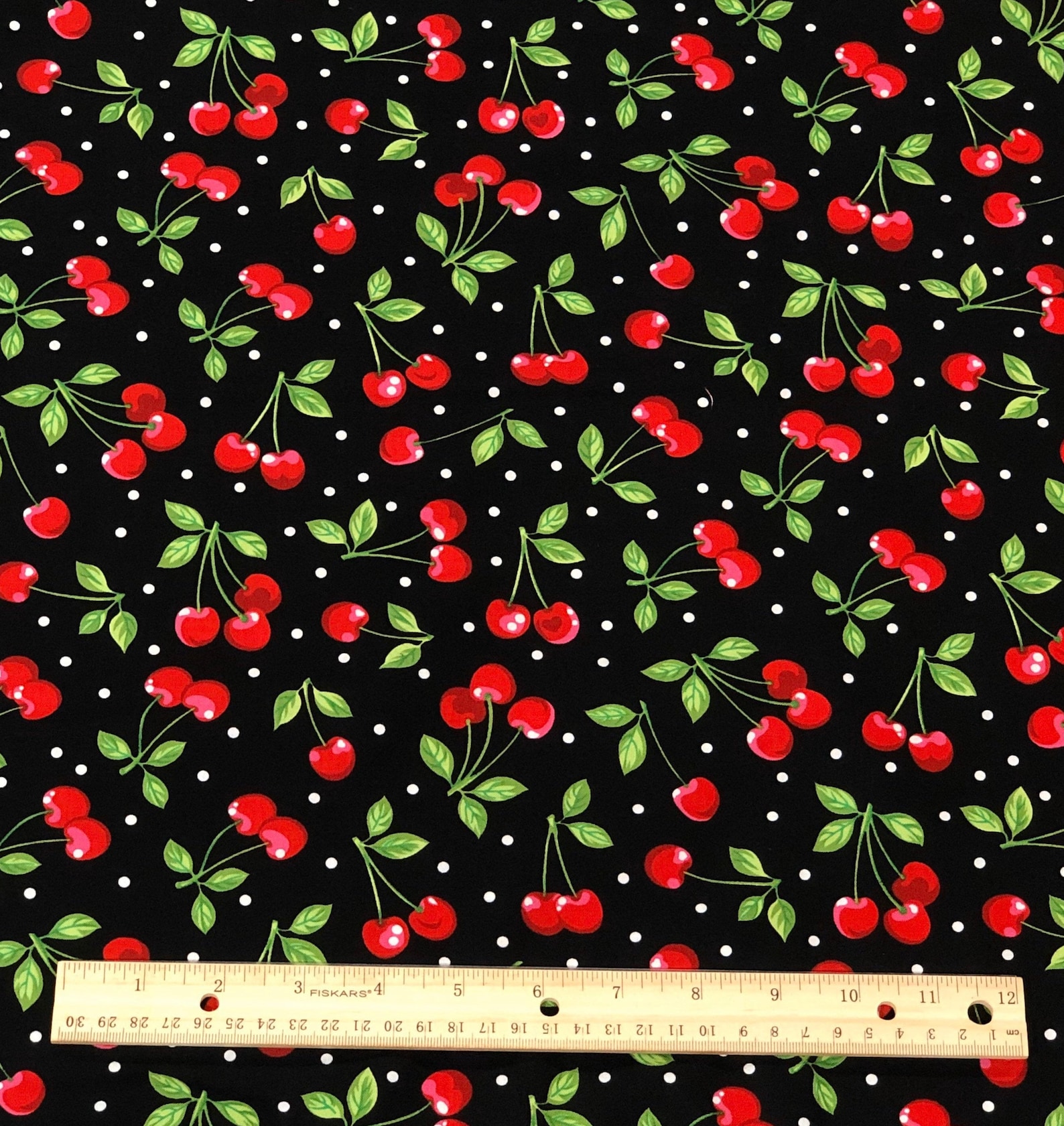 Red Cherries Fabric by Half Yard Fat Quarter Cherries White - Etsy