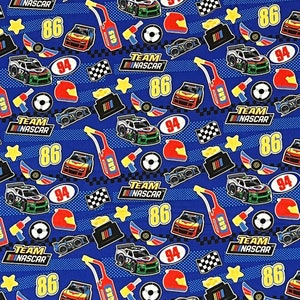 Race Car Team Fabric by Half Yard, Fat Quarter, Team Nascar Race Car ...