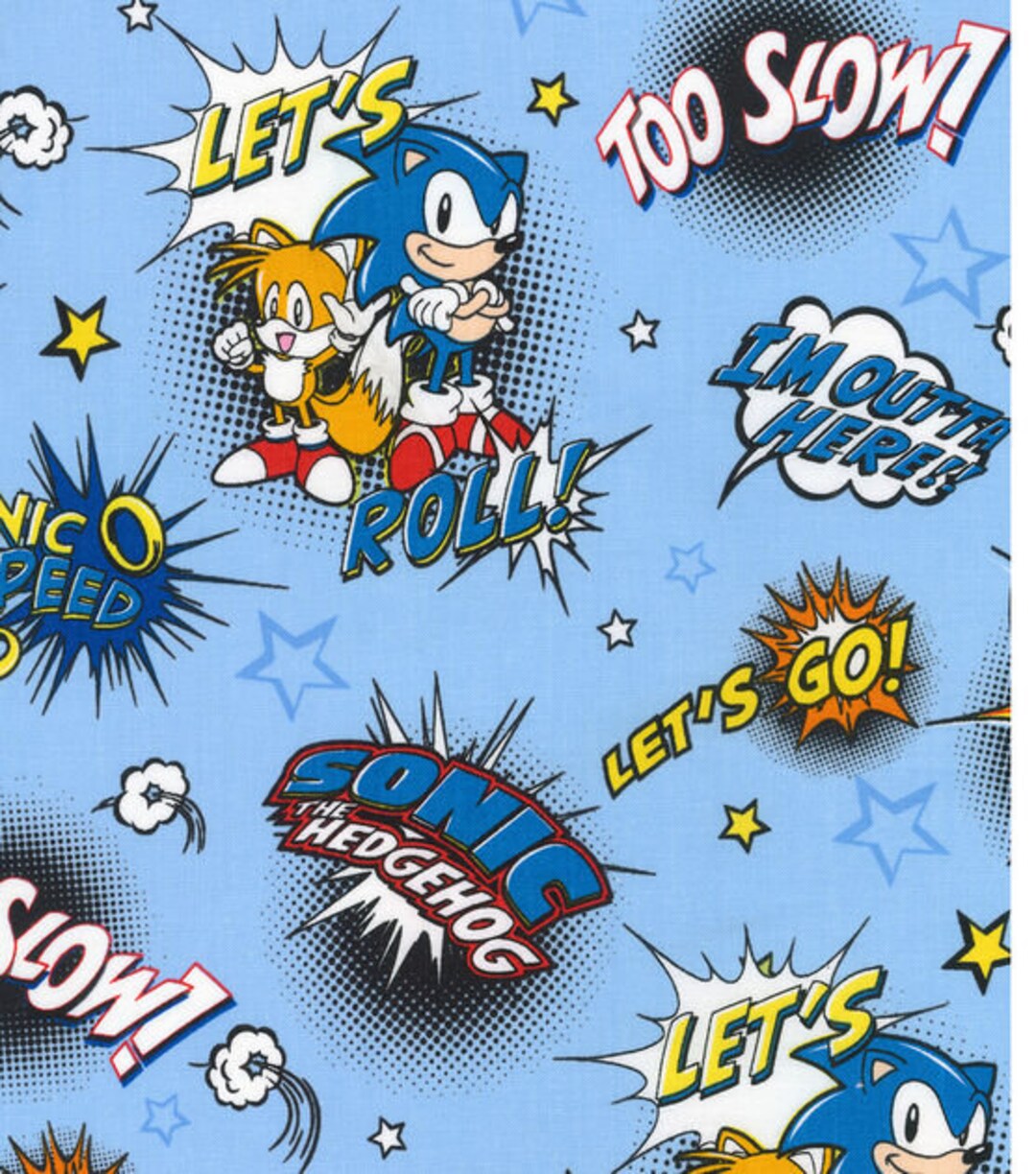 Sonic the Hedgehog Fabric by Half Yard Fat Quarter Sonic - Etsy