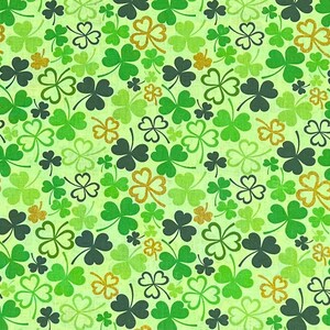 Multi Clover Green Glitter Fabric by Half Yard, Fat Quarter, St Patrick ...