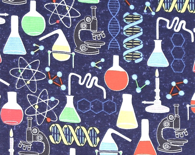 Chemistry Fabric END of BOLT, by Half Yard, Fat Quarter, Science Lab ...