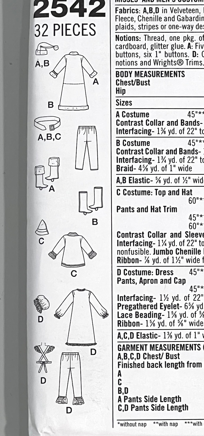 Santa Claus Suit Sewing Pattern Elf Mrs Claus Adult Costume | Etsy