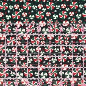 Peppermint Candies Glitter Fabric by Half Yard, Fat Quarter, Christmas ...