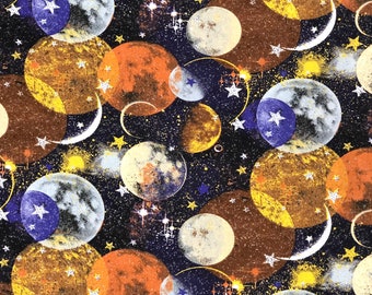 Moon Fabric Endless Moon by Thinlinetextiles Moon Crater - Etsy