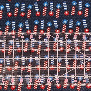 Firecrackers Glitter Fabric by Half Yard, Fat Quarter, Patriotic Fourth ...