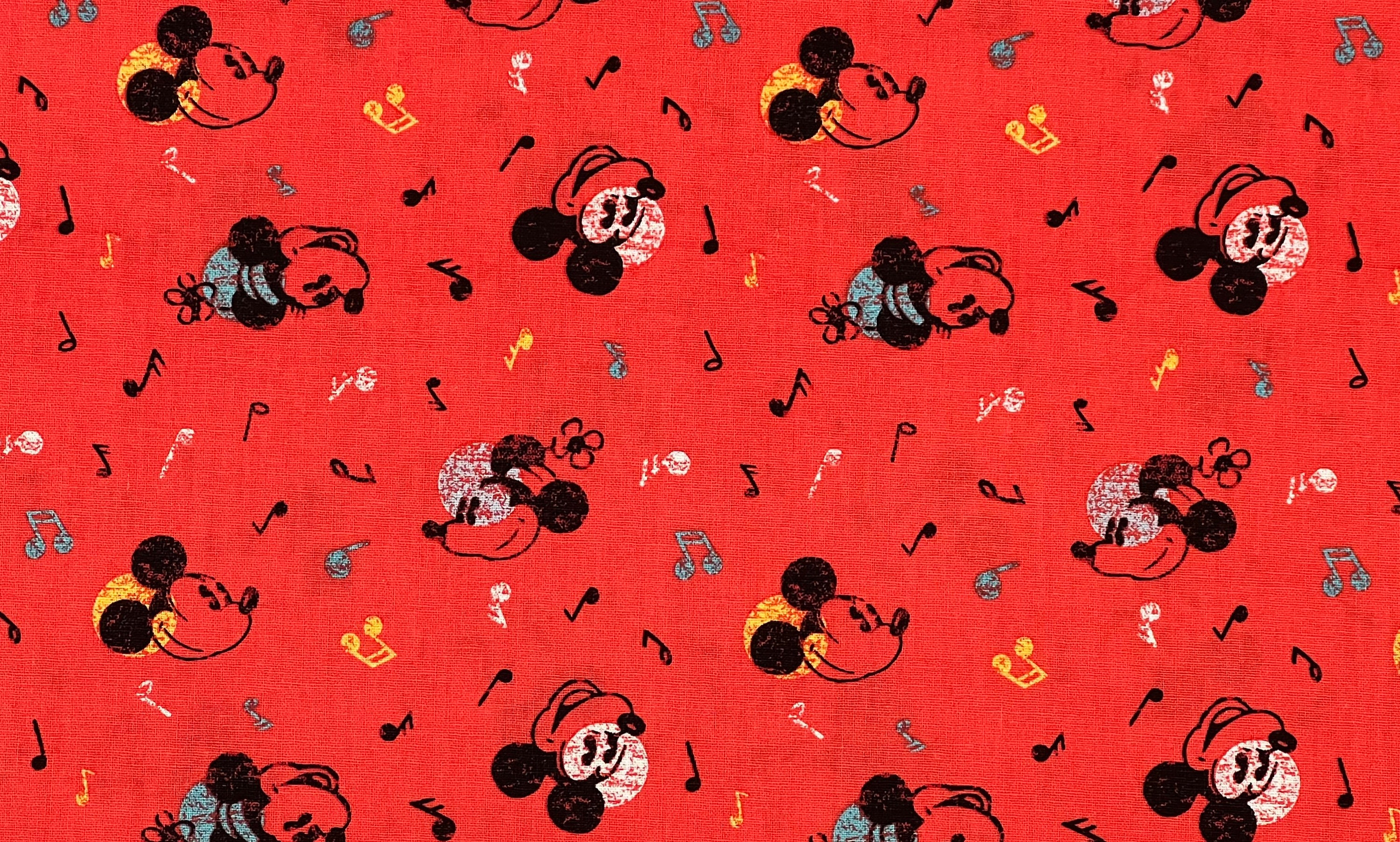 Mickey Mouse Music Notes Fabric by Half Yard Fat Quarter - Etsy