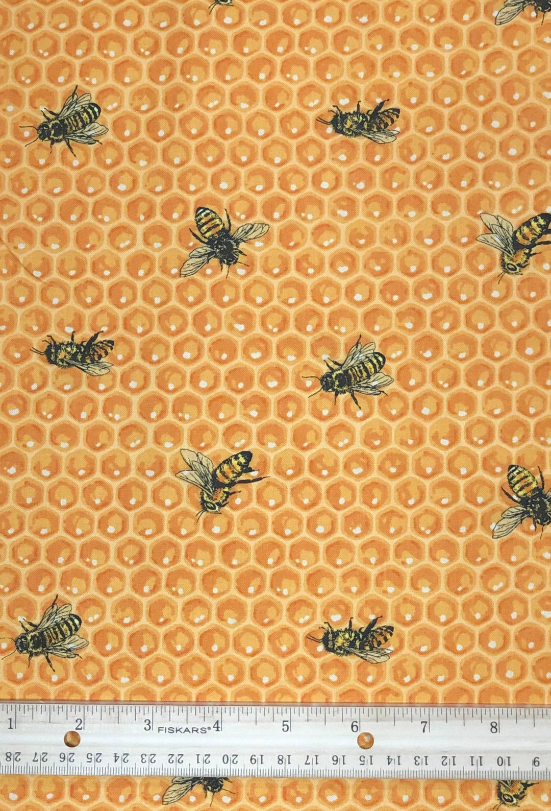 Bumble Bees Fabric By Half Yard, Fat Quarter, Honeybees Honeycomb ...
