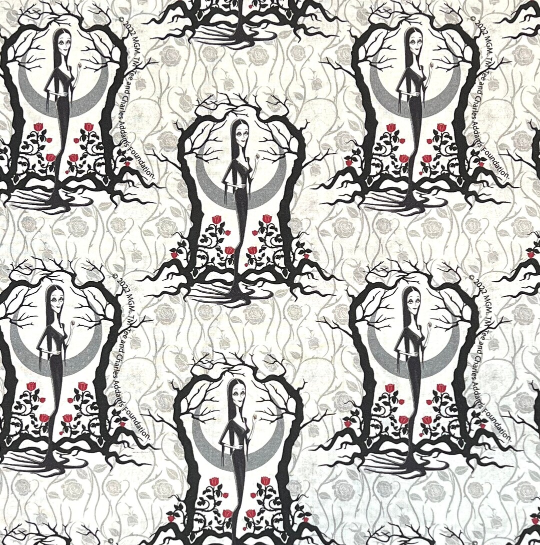 Addams Family Morticia END of BOLT, Fabric by Half Yard, Fat Quarter ...