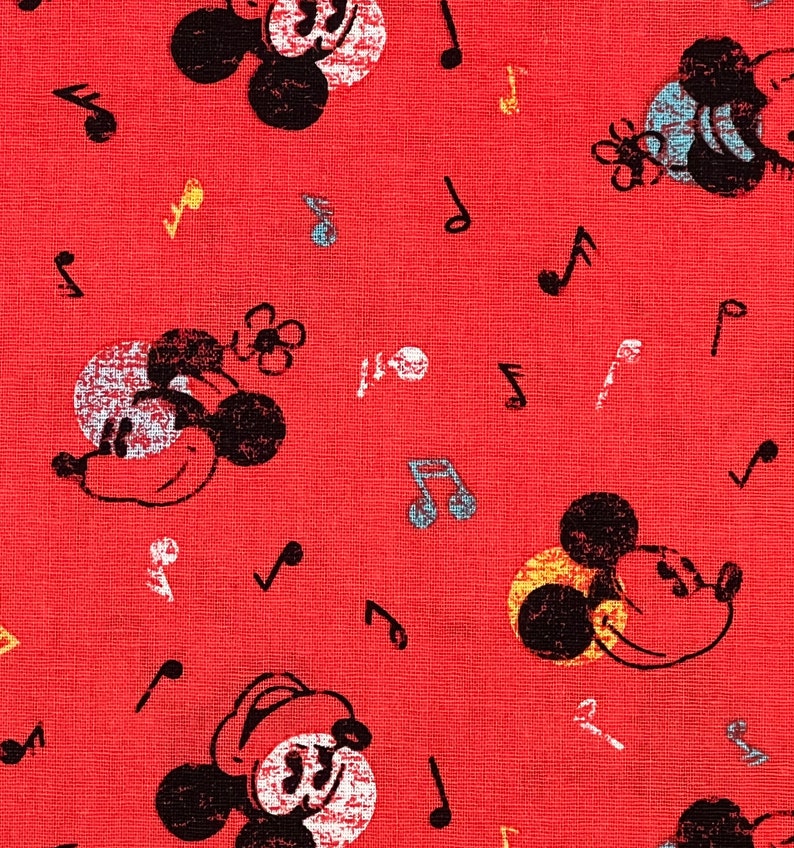 Mickey Mouse Music Notes Fabric by Half Yard Fat Quarter - Etsy