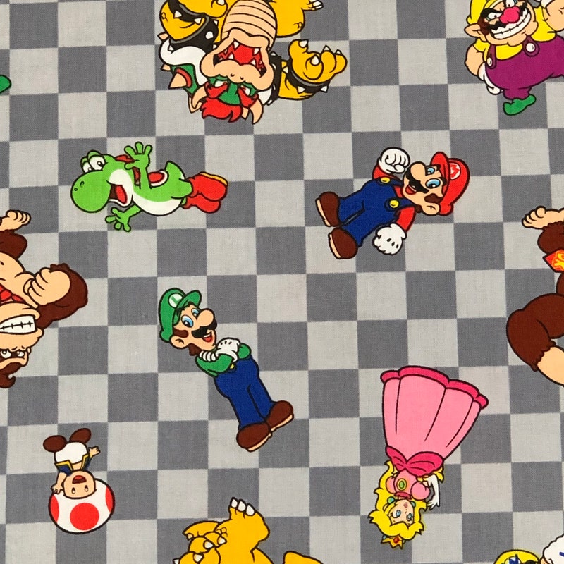 Super Mario Fabric by the Yard - Etsy