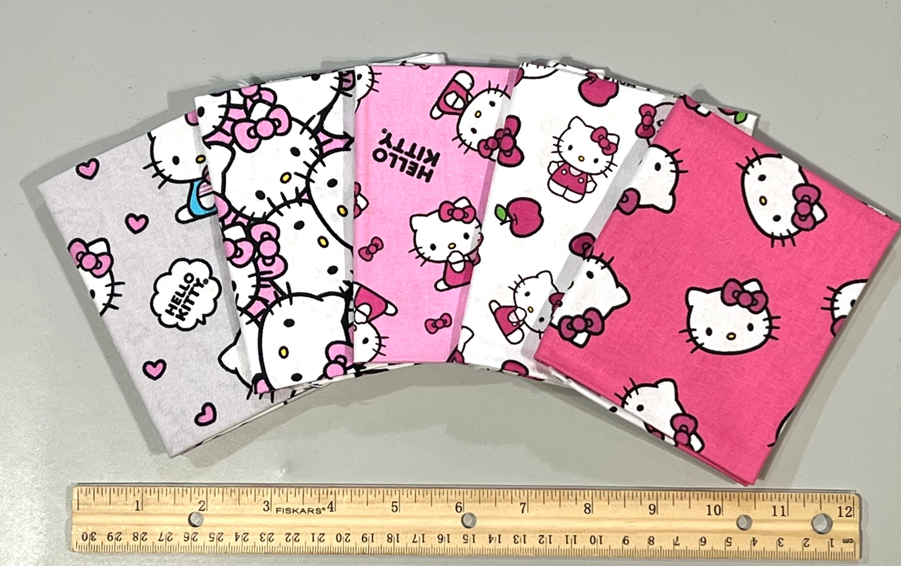 Hello Kitty Fat Quarter Bundle of 5 Cotton Pink White Cat - Etsy