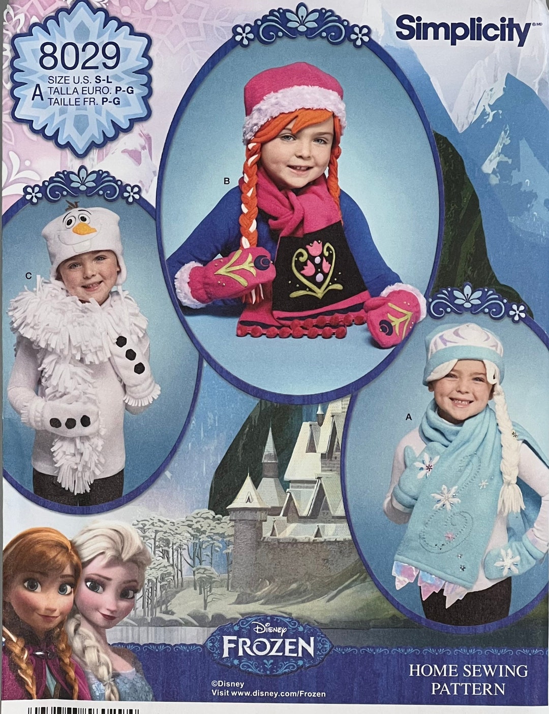 Frozen Hats and Mittens Sewing Pattern, Anna Elsa Girls Hair and Hats ...