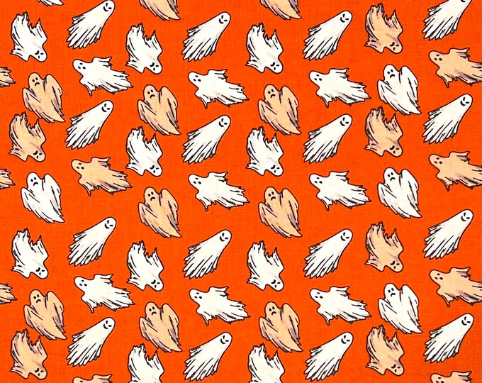 Mini Ghosts Glow Halloween 100% Cotton Fabric | Fat Quarter, Half Yard ...