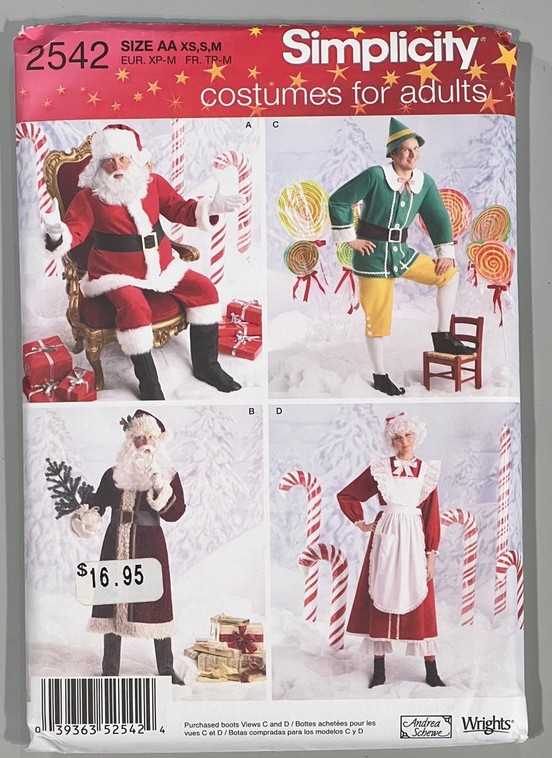 Santa Claus Suit Sewing Pattern Elf Mrs Claus Adult Costume | Etsy