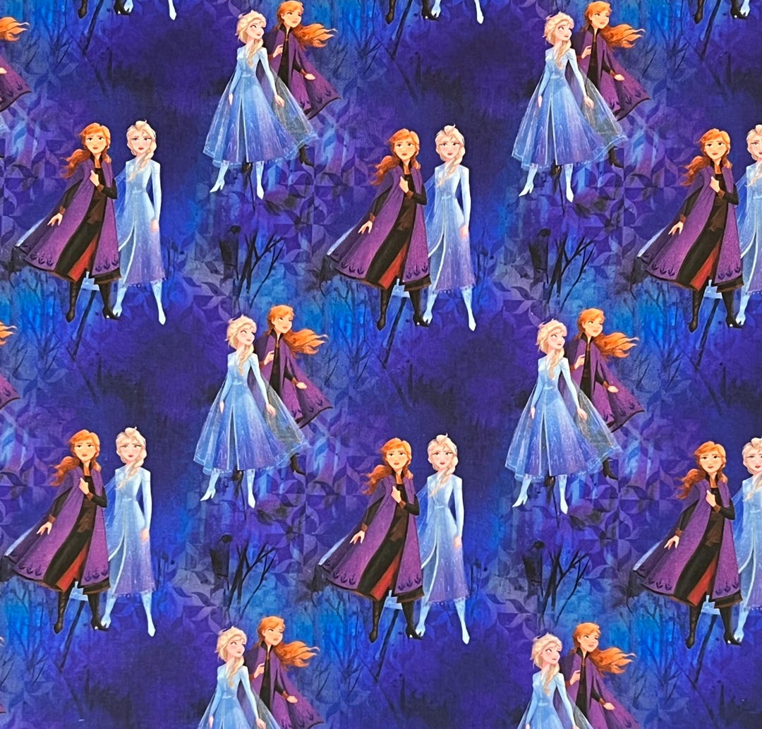 Frozen Anna & Elsa Digital Printed 100% Cotton Fabric| Fat Quarter ...