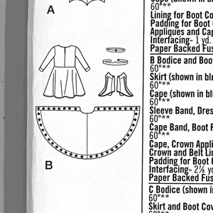 Wonder Woman Sewing Pattern, Batgirl Supergirl Costume, Child Size 3-8 ...