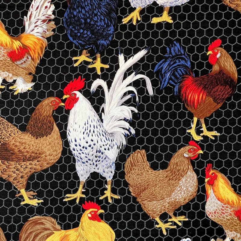 Chicken Fabric - Etsy