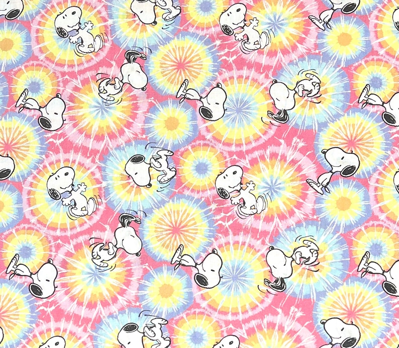 Snoopy Tie Dye Peanuts 100% Cotton Fabric | Fat Quarter, Half Yard - Etsy