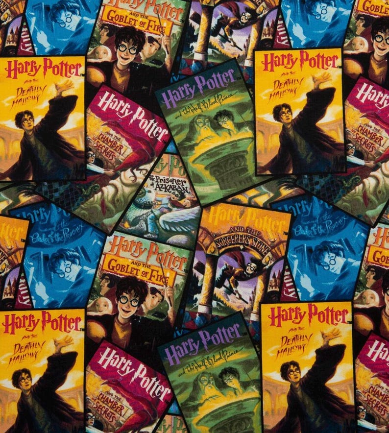 Harry Potter Book Stack Wizarding World 100% Cotton Fabric | Fat ...