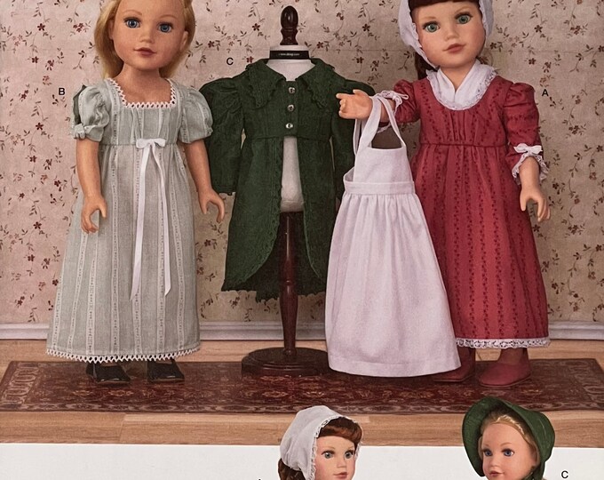 Historic 18" Doll Dress Sewing Pattern, 18” Doll Size Historic Dress ...