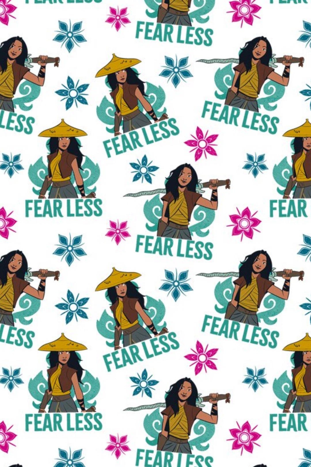 Princess Raya Fearless Fabric by Half Yard, Fat Quarter, Raya Cotton ...